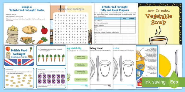 KS1 British Food Fortnight Activity Pack (teacher made)