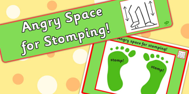 Angry Space For Stomping Sign and Mat (teacher made)