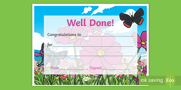 Growth Mindset Class Award Certificate