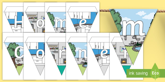 👉 Home Corner Display Bunting (teacher made)