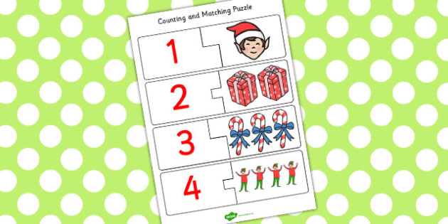 FREE! - Elf Themed Counting Puzzle (teacher made)