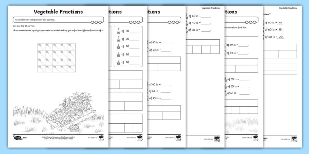 👉 Calculate Non-Unit Fractions of a Quantity: Maths Worksheet