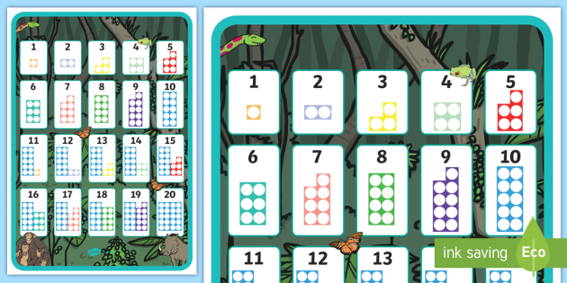 Jungle Themed Numbers 1-20 Display Poster - Jungle Themed Display Numbers