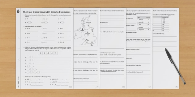 👉 The Four Operations with Directed Numbers Questions