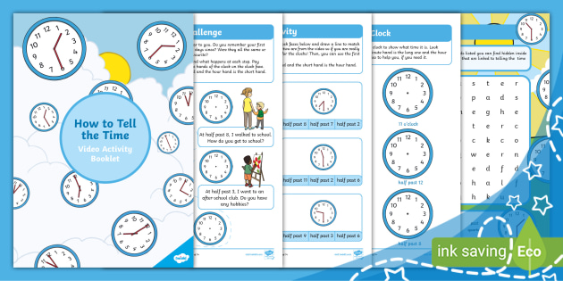 👉 How to Tell the Time Video Activity Booklet