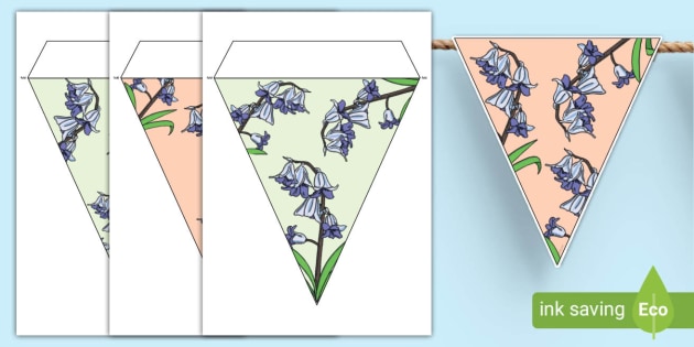Bluebell Flower Display Bunting (teacher made)