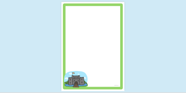 FREE! - Simple Blank Camelot Castle Page Border | Page Borders