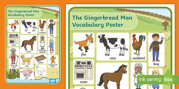 The Gingerbread Man Vocabulary Poster (teacher made)