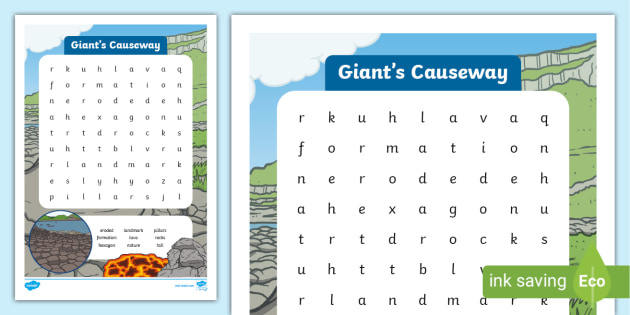 Giant's Causeway Word Search (teacher made)