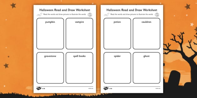 FREE! - Halloween Read and Draw Worksheet - Halloween, Read, Draw, Ghost