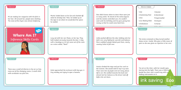 Where Am I? Inference Skills Cards (teacher made)
