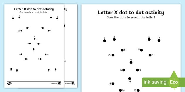 Dot to Dot Alphabet X Activity - Worksheets - Twinkl