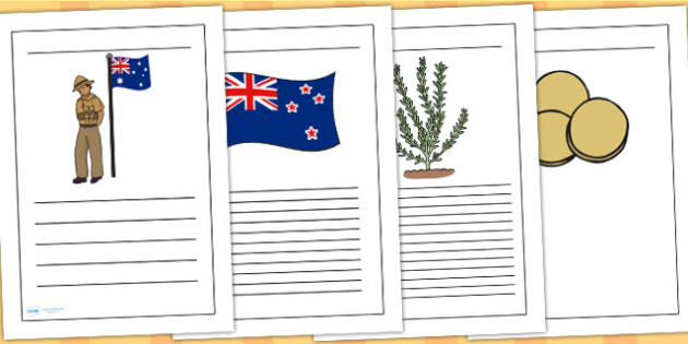 Anzac Day Handwriting Lines - Year 3/4 English