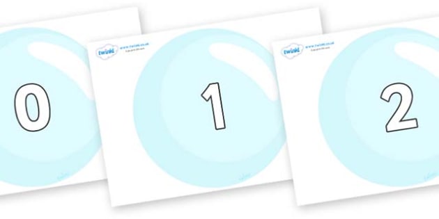 FREE! - Numbers 0-31 on Bubbles (teacher made)