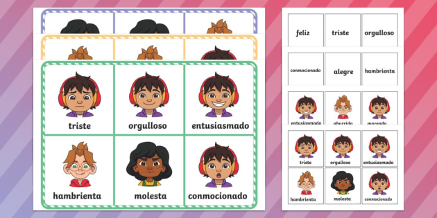 Bingo De Sentimientos Esl