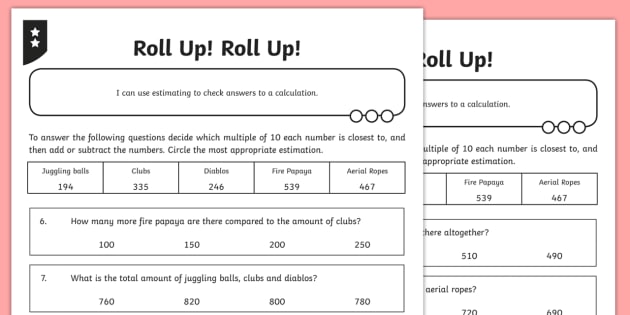 Estimation Adding and Subtracting Three-Digit Numbers Worksheet / Worksheet