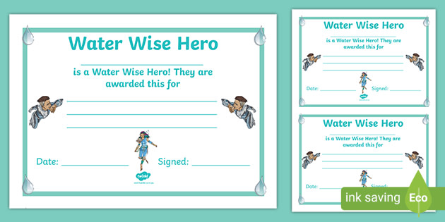 Water Wise Certificates