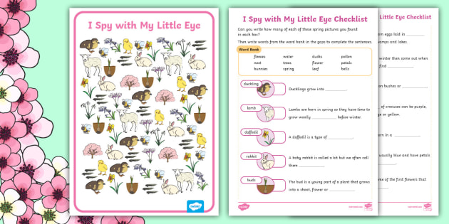 KS1 Spring I Spy With My Little Eye Activity (teacher made)