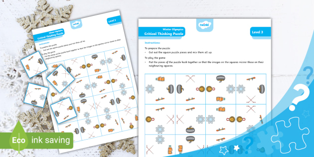 Winter Olympics Critical Thinking Puzzle - L3 - Twinkl