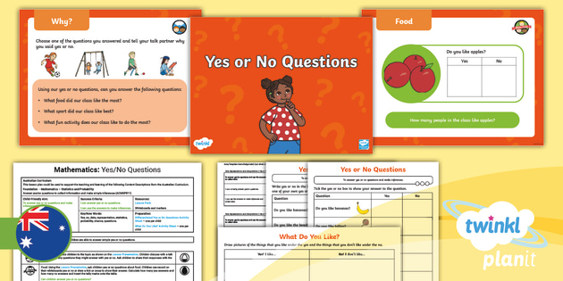 Foundation Data Representation Yes or No Questions Lesson