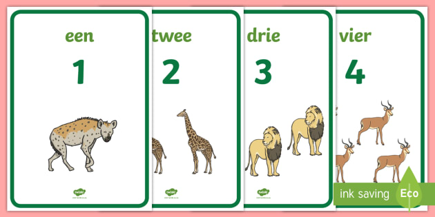 Getalle, Woorde en Prentjies Vertoon Plakkate (teacher made)