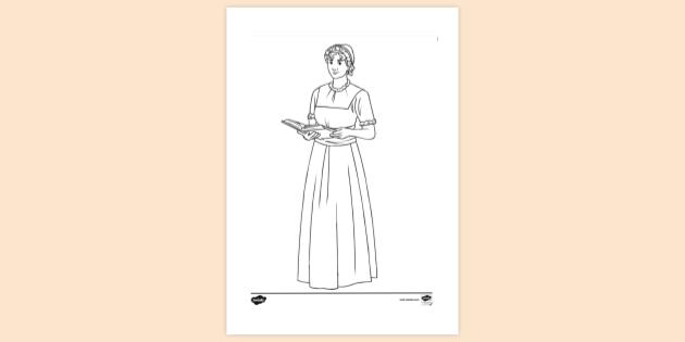 FREE! - Jane Austen Colouring Sheet (teacher made)