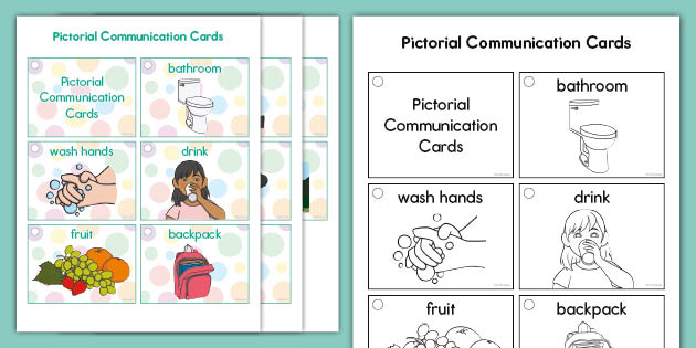 FREE Pictorial Communication Cards for Lanyards