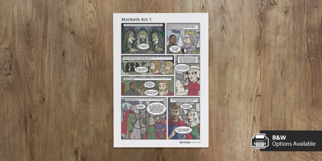 Macbeth Comic Strip Act 1 | GCSE English | Beyond English