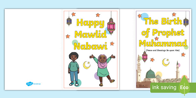 Happy Mawlid Nabawi Greetings Cards (teacher made)