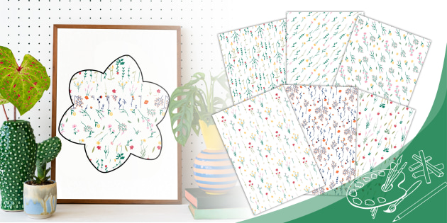 Spring Flower Cut Out Template Pattern Collage Activity