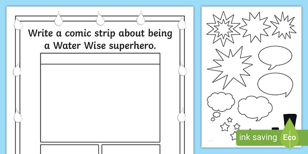 Water Wise Comic Strip Worksheet (teacher made)