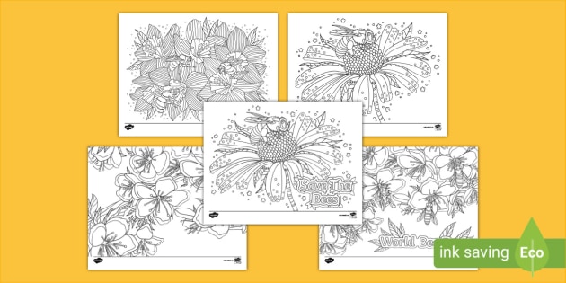 FREE World Bee Day Mindfulness Colouring Pages