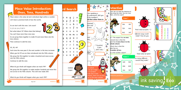 Number and Place Value Parent Guide and Activity Ideas - Year 3 Subject