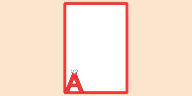 FREE! - Simple Blank Letter A Page Border | Page Borders | Twinkl