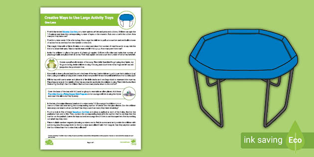 👉 EYFS Creative Ways to Use Large Activity Trays: One Less