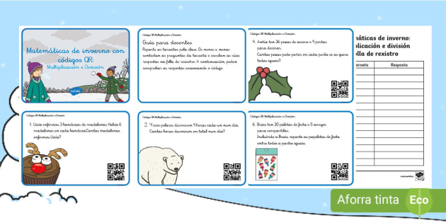Matemáticas de inverno con códigos QR: Multiplicación e División