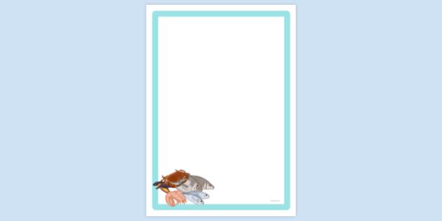 FREE! - Simple Blank Seafood Page Border | Page Borders | Twinkl
