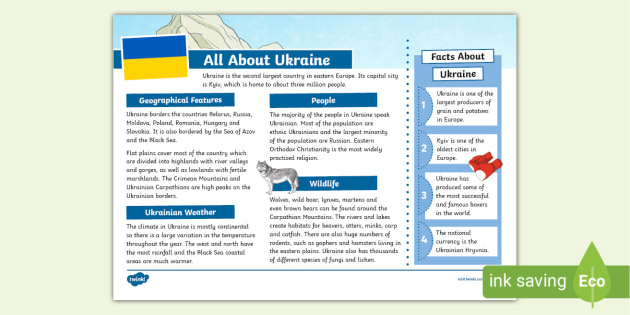 KS2 Ukraine Fact File (creat de profesori)