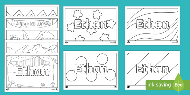 FREE! - Ethan Name Simple Colouring Activity Sheet