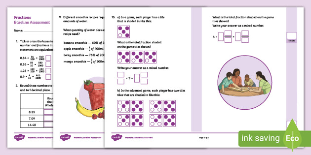 👉 Year 6 Fractions Baseline Assessment