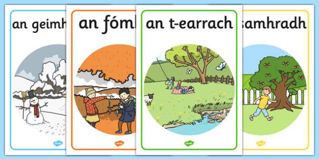 Seasons in Irish | Acmhainní Gaeilge | Twinkl