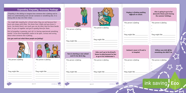 Expanding Empathy: Guessing Feelings Activity Sheet