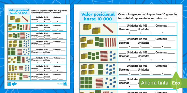 Hoja De Trabajo Sobre El Valor Posicional Hasta Las Centenas De Millar