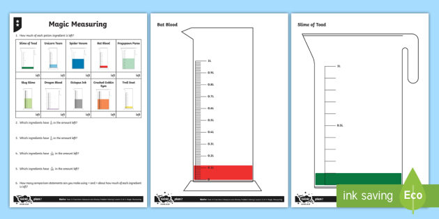 Solve Problems Involving Measure and Decimals Differentiated Worksheet