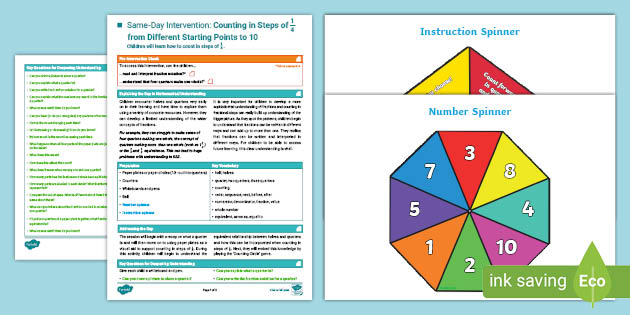 👉 Y2 Maths Intervention: Counting in Steps of 1/4 to 10