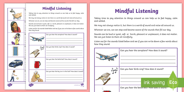 Mindful Listening - Mindfulness for Children (teacher made)