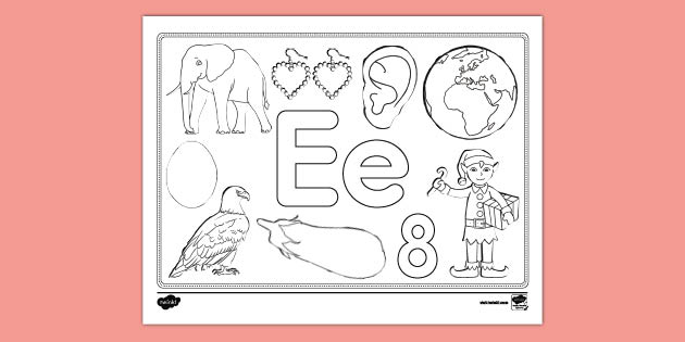 coloring pages letter e