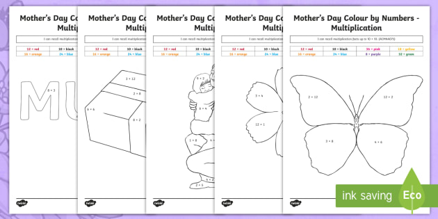 Year 4 Mother's Day Multiplication Colour by Number