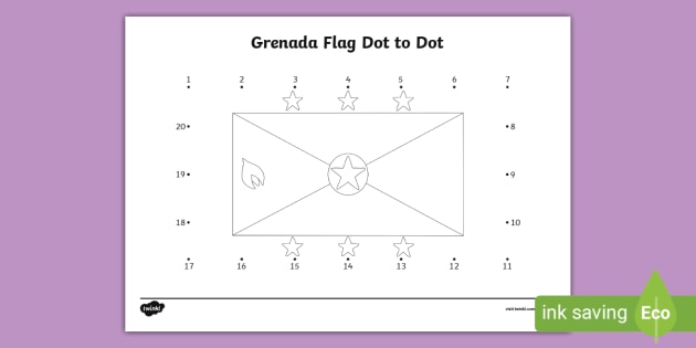 FREE! - Grenada Flag Dot to Dot Worksheet (teacher made)