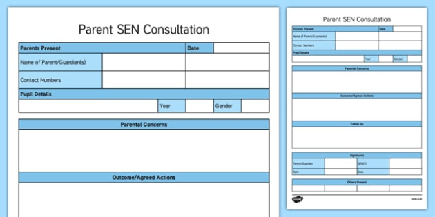 Parent SEN Consultation Writing Template